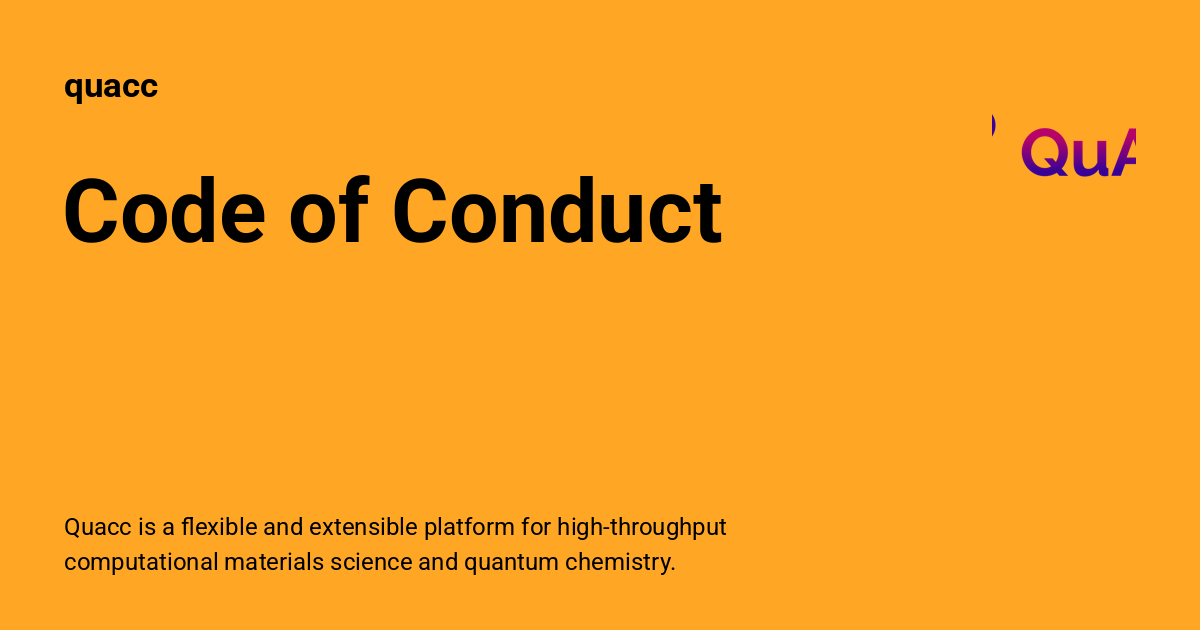 Code of Conduct - quacc