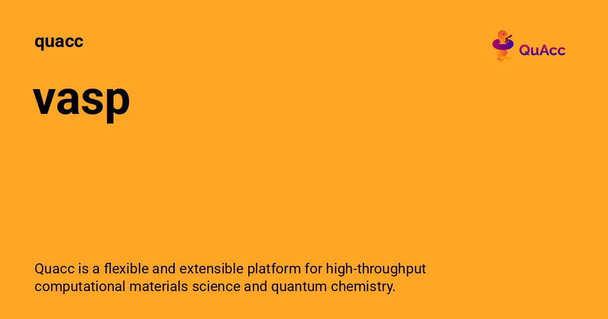 vasp - quacc